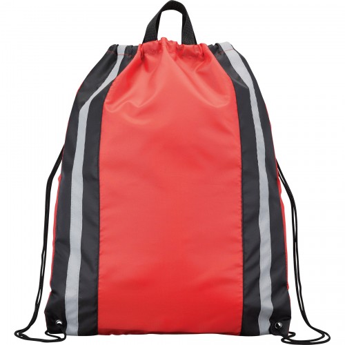 Custom Reflective Polyester Drawstring Cinch Backpacks